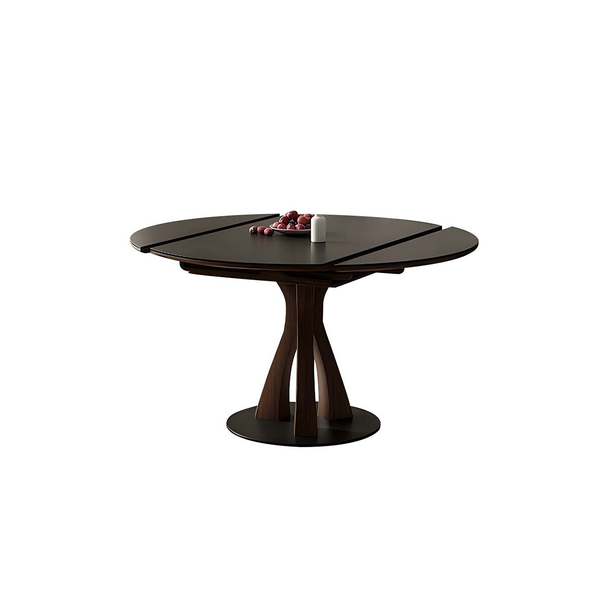 Isla Hopping Antique Walnut Solid Wood Round Extendable Dining Table | Wayfair