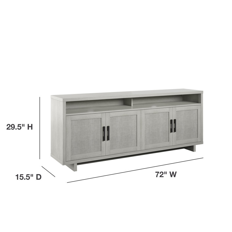 Wade Logan® Burnetti Stand For Tvs Up To 80" With Linen Doors & Reviews ...