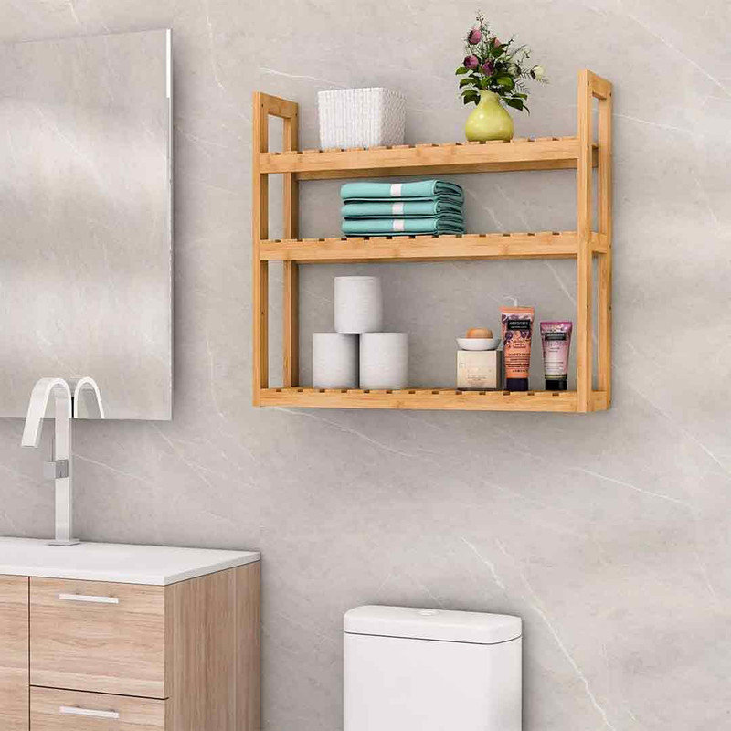 Lark Manor™ Bathroom Shelf 3-Tier Wall Mount Storage Rack Adjustable ...