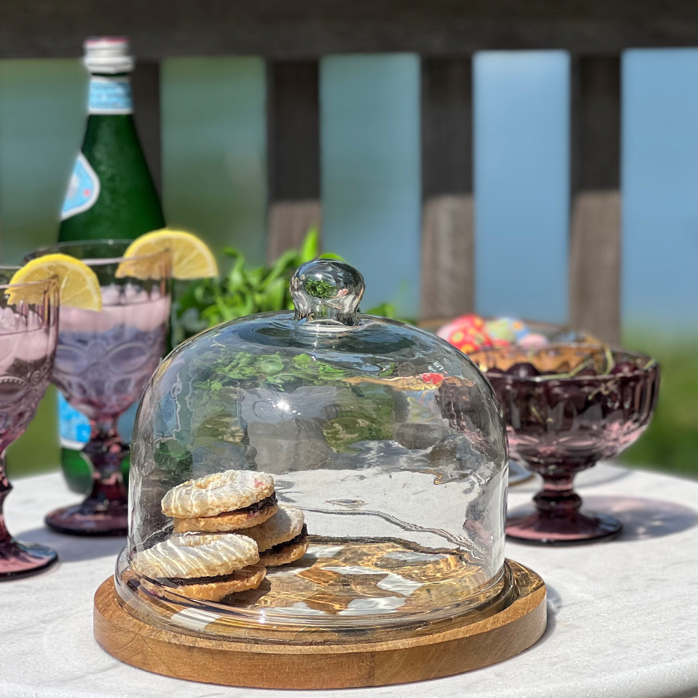 Millwood Pines Parksville Geometric Cake Dome And Serving Tray, 9 ...