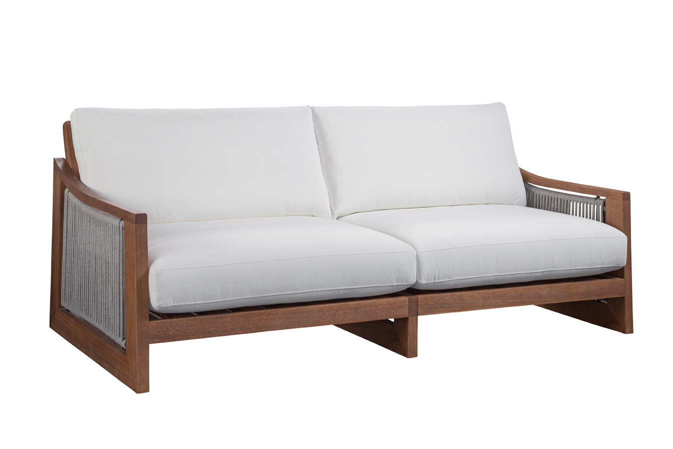 Hokku Designs Auburnvale 86'' Wide Outdoor Teak Patio Sofa with ...