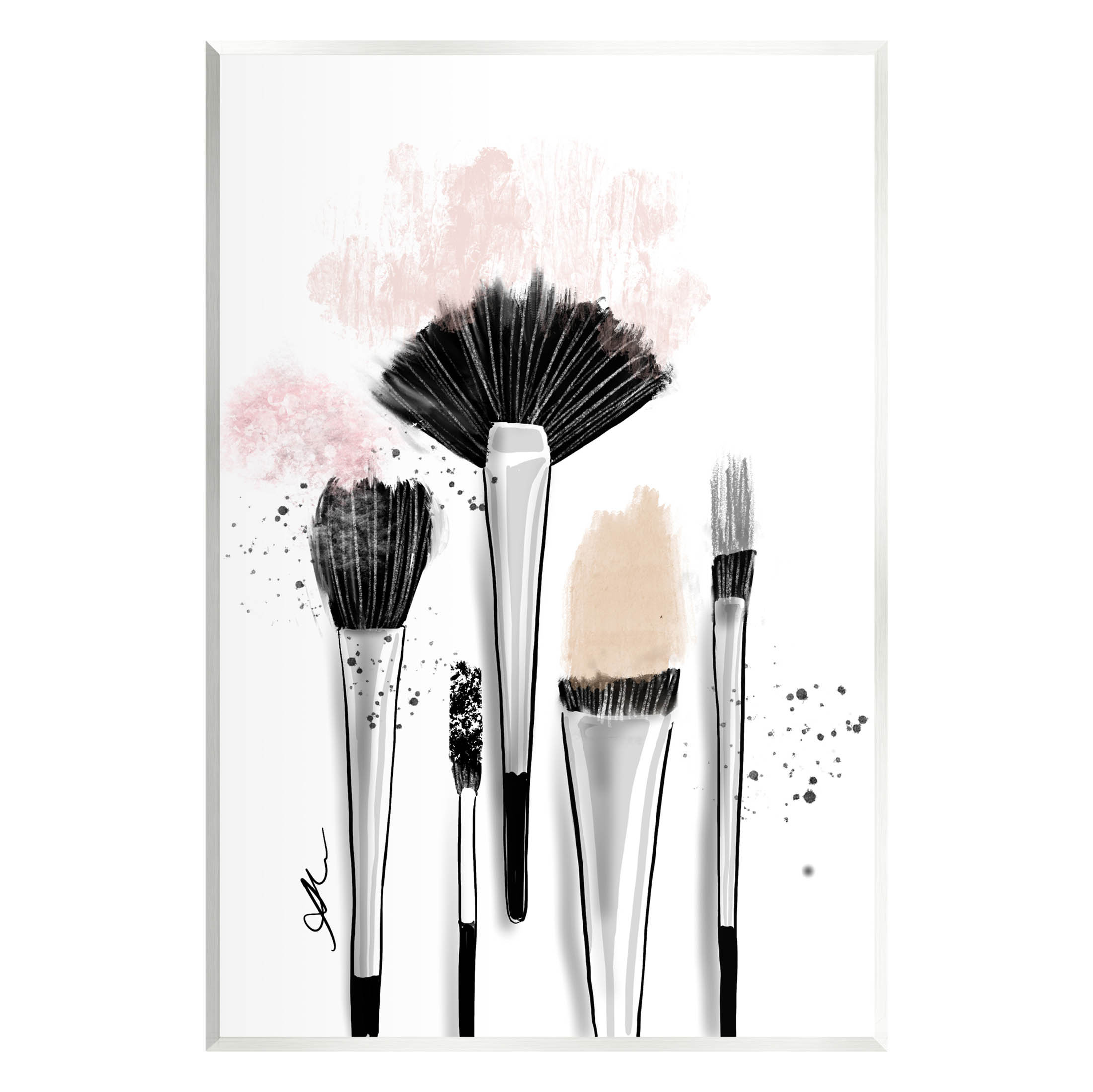 Stupell Industries Makeup Brushes Glam Tools Wall Plaque Art By Alison ...