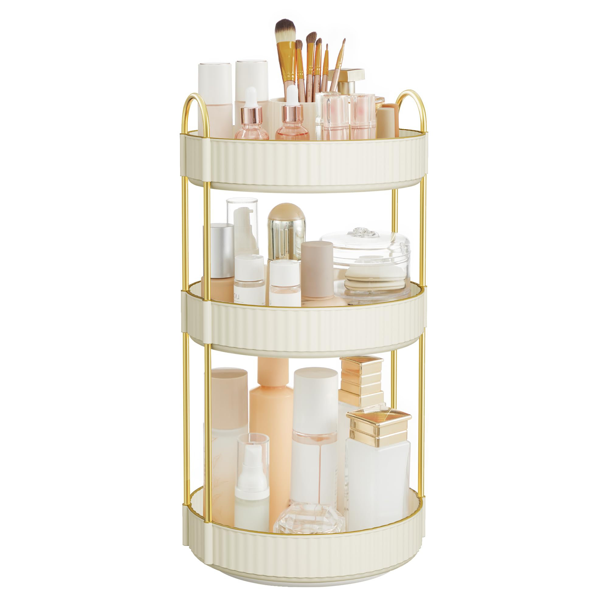 Mercer41 Makeup Organizer, 3-Tier Round Rotating Skincare Organizer ...