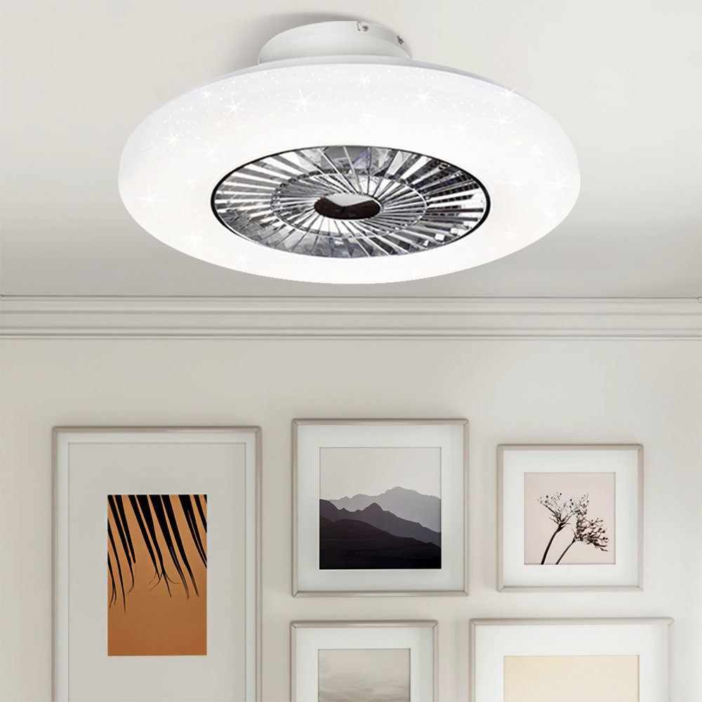 Orren Ellis Lotis 7 - Blade LED Bladeless Ceiling Fan with Remote ...