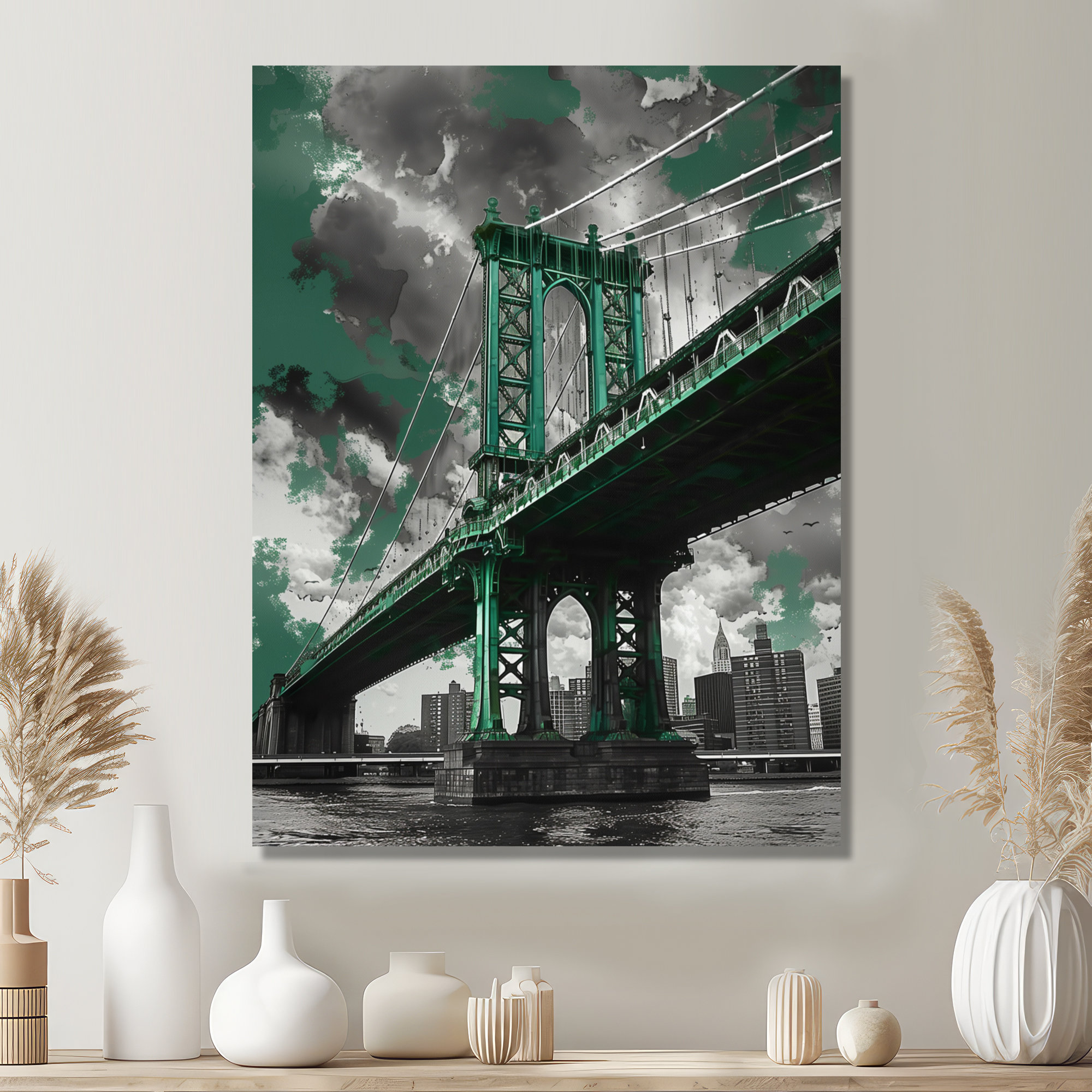 Winston Porter Monochrome Crossing Brooklyn Bridge Nyc Pathway ...