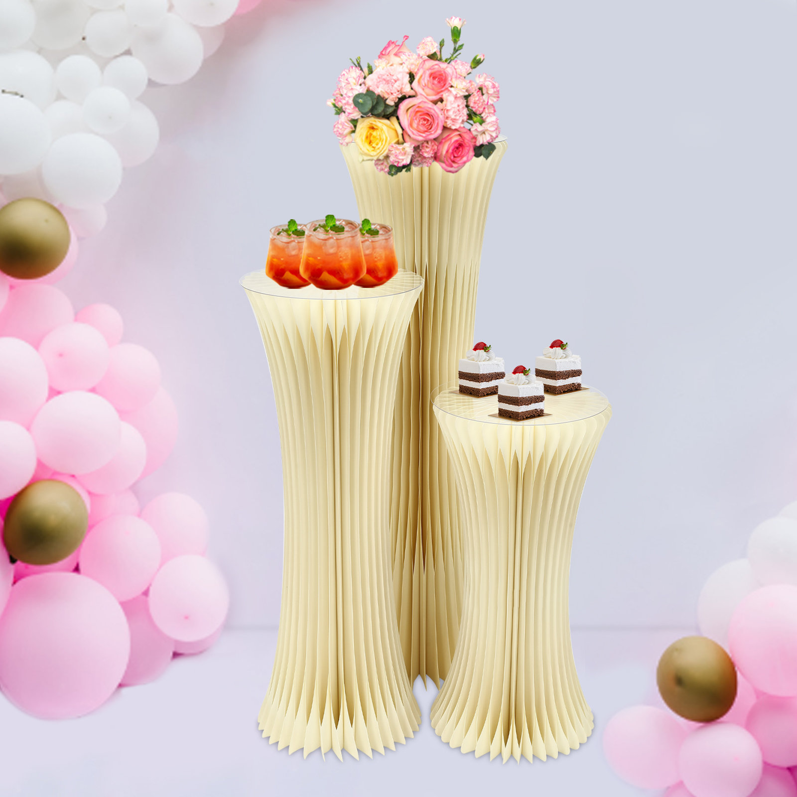 FRONG Waist-shape Foldable Cardboard Display Column Set | Wayfair