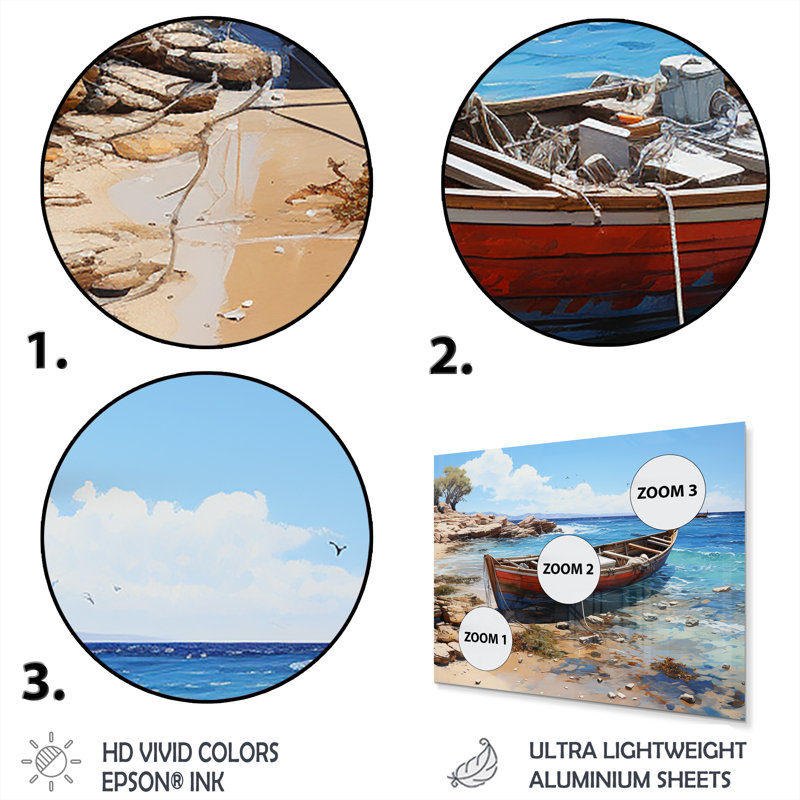 Breakwater Bay Anchored Boat II - Coastal Metal Wall Decor Set | Wayfair