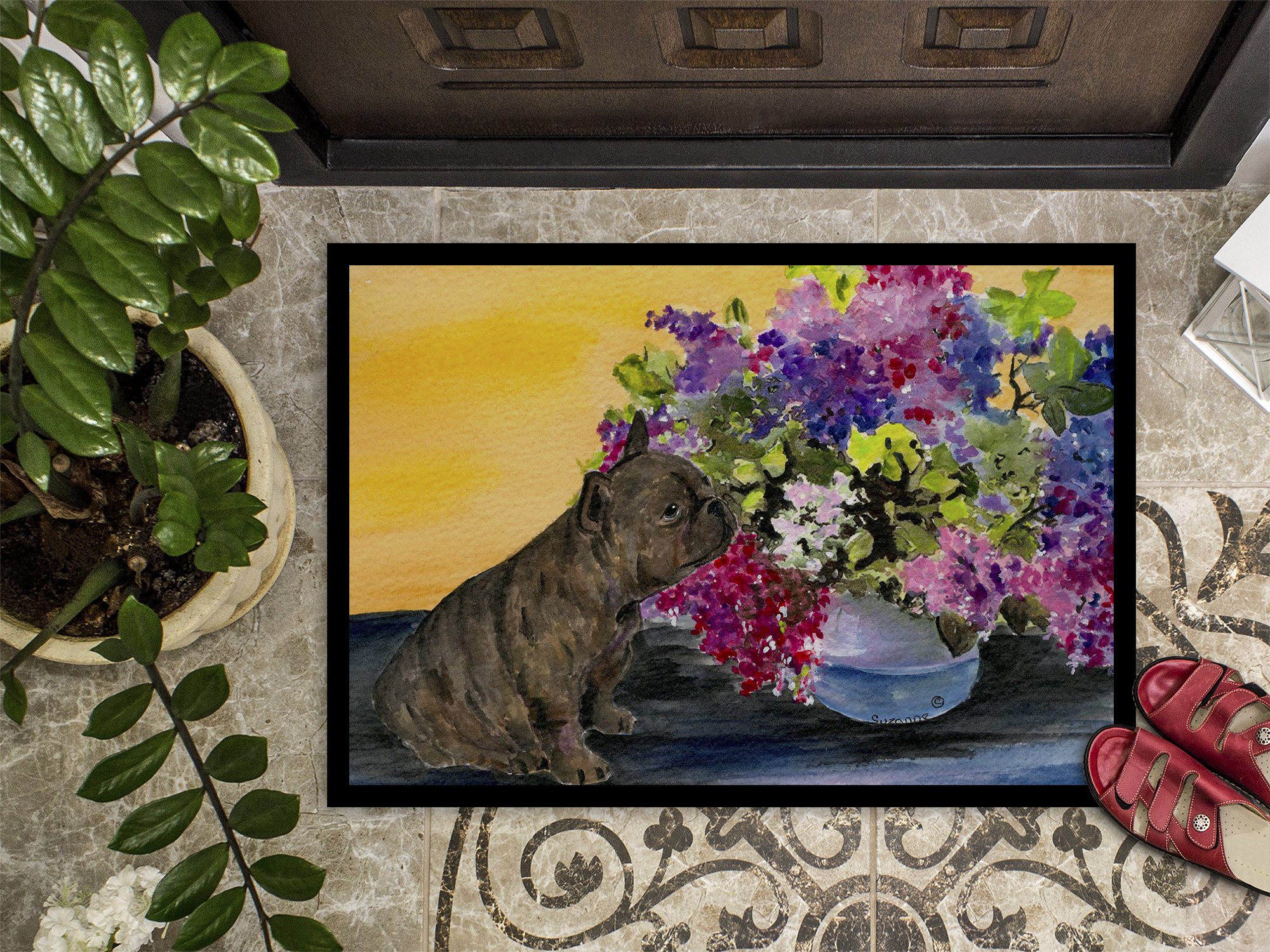 Winston Porter Timonium French Bulldog Non-Slip Indoor Door Mat ...