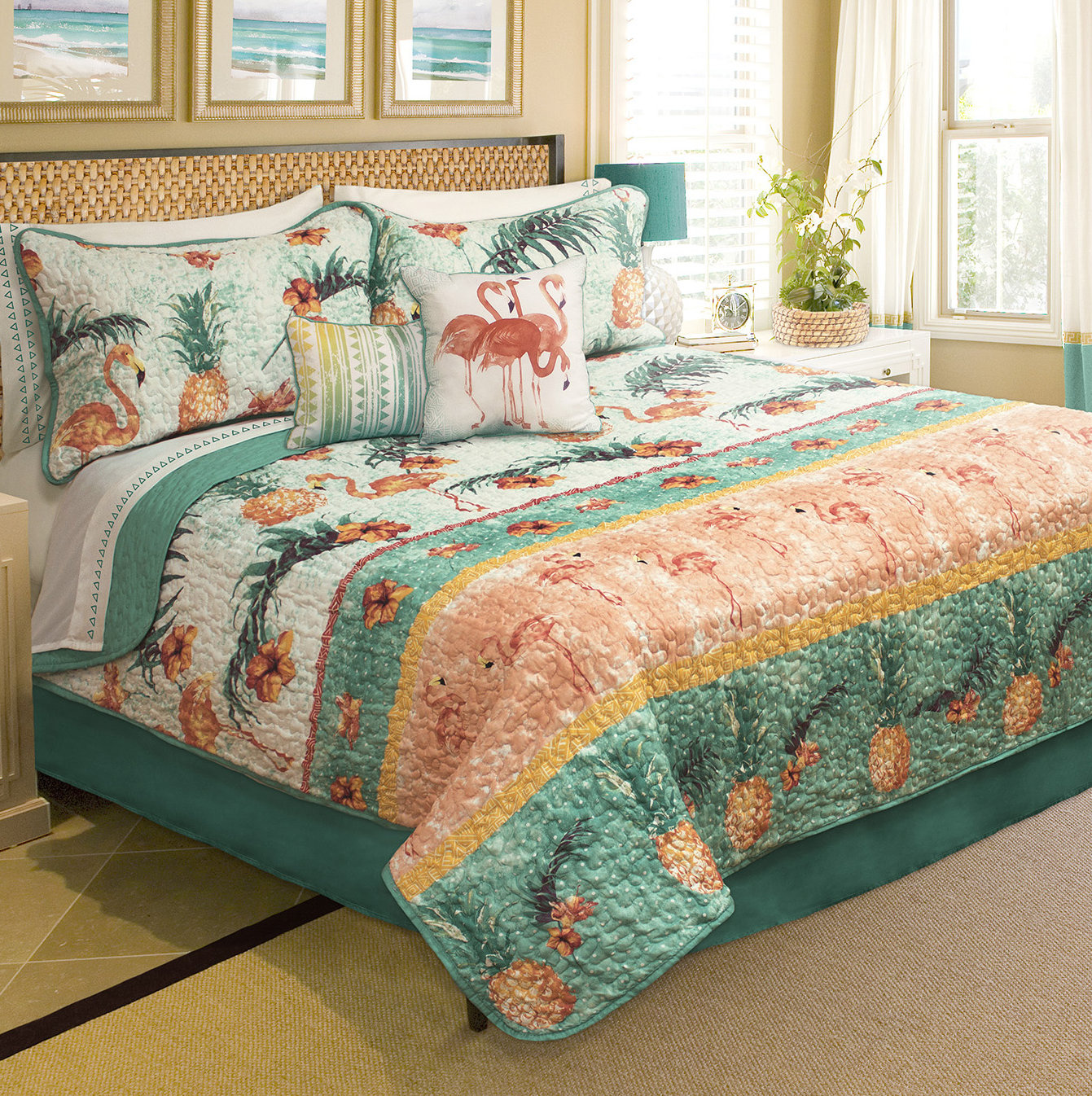 Safdie & Co. Inc. Luxury Bedding Collection Ocean Quilt Set & Reviews ...