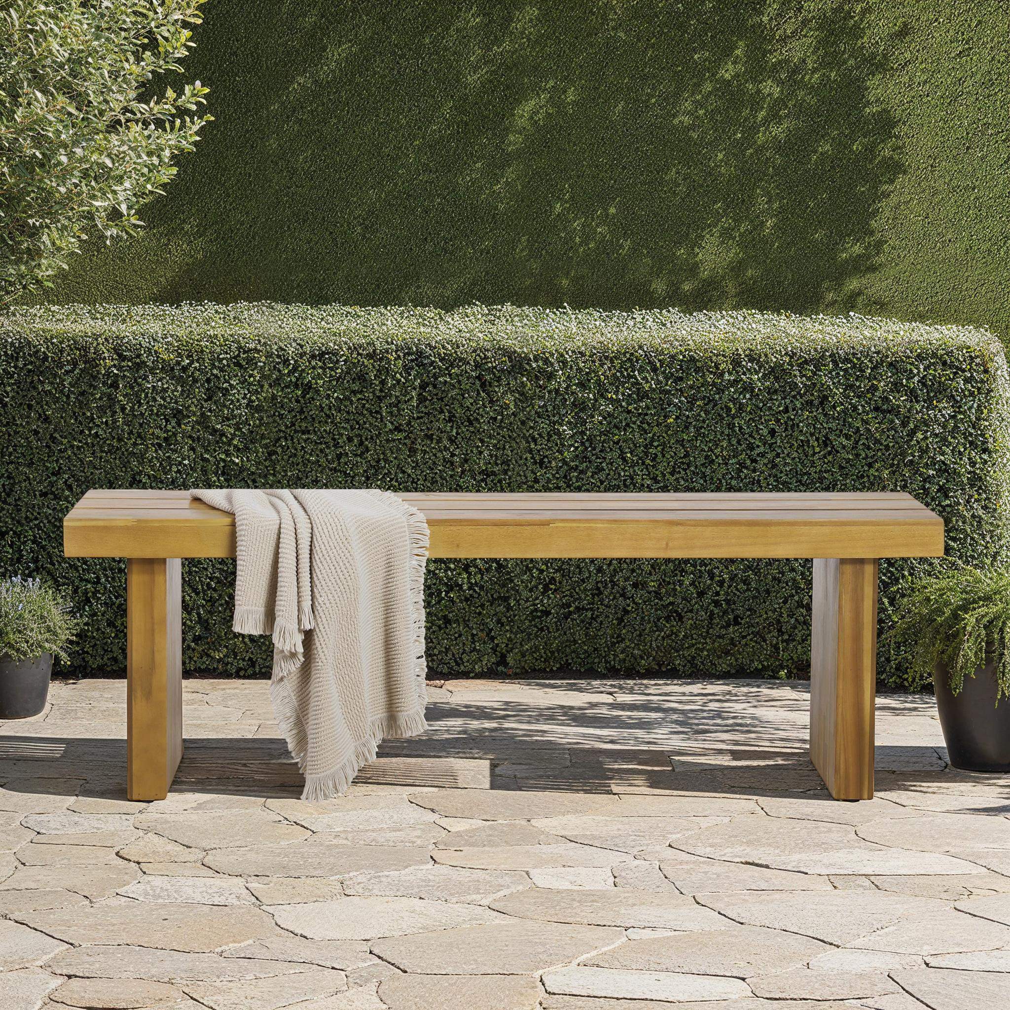 Millwood Pines Patio Bench, Wooden Material Bench waterproof, Small ...