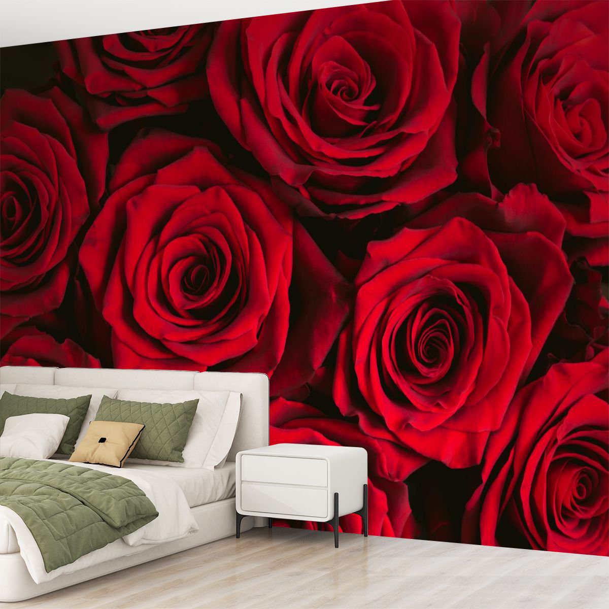 Latitude Run® Peel and Stick Canvas Wallpaper Wall Mural Bouquet dark ...