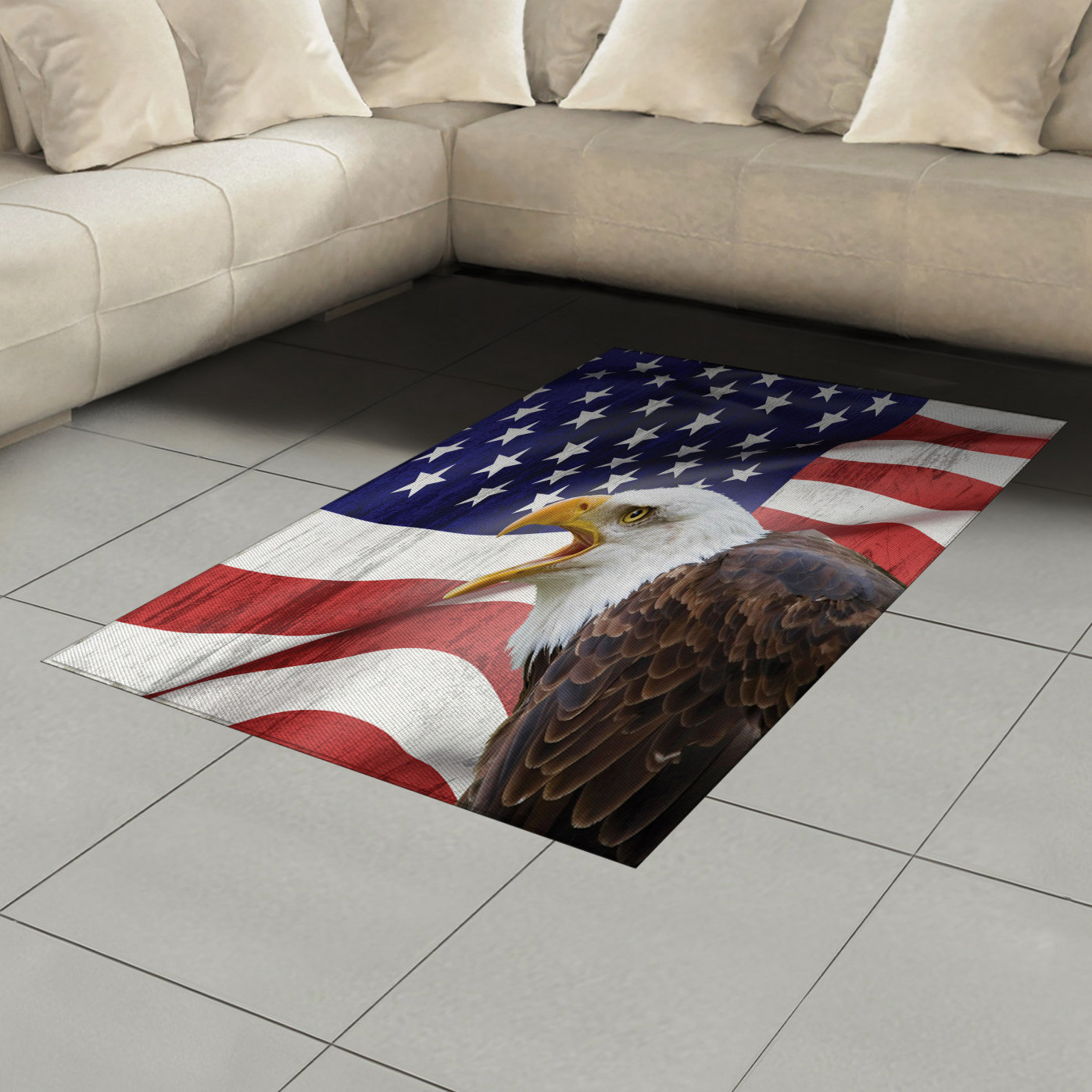 East Urban Home American Flag High Density Long Fiber Poly Threads ...