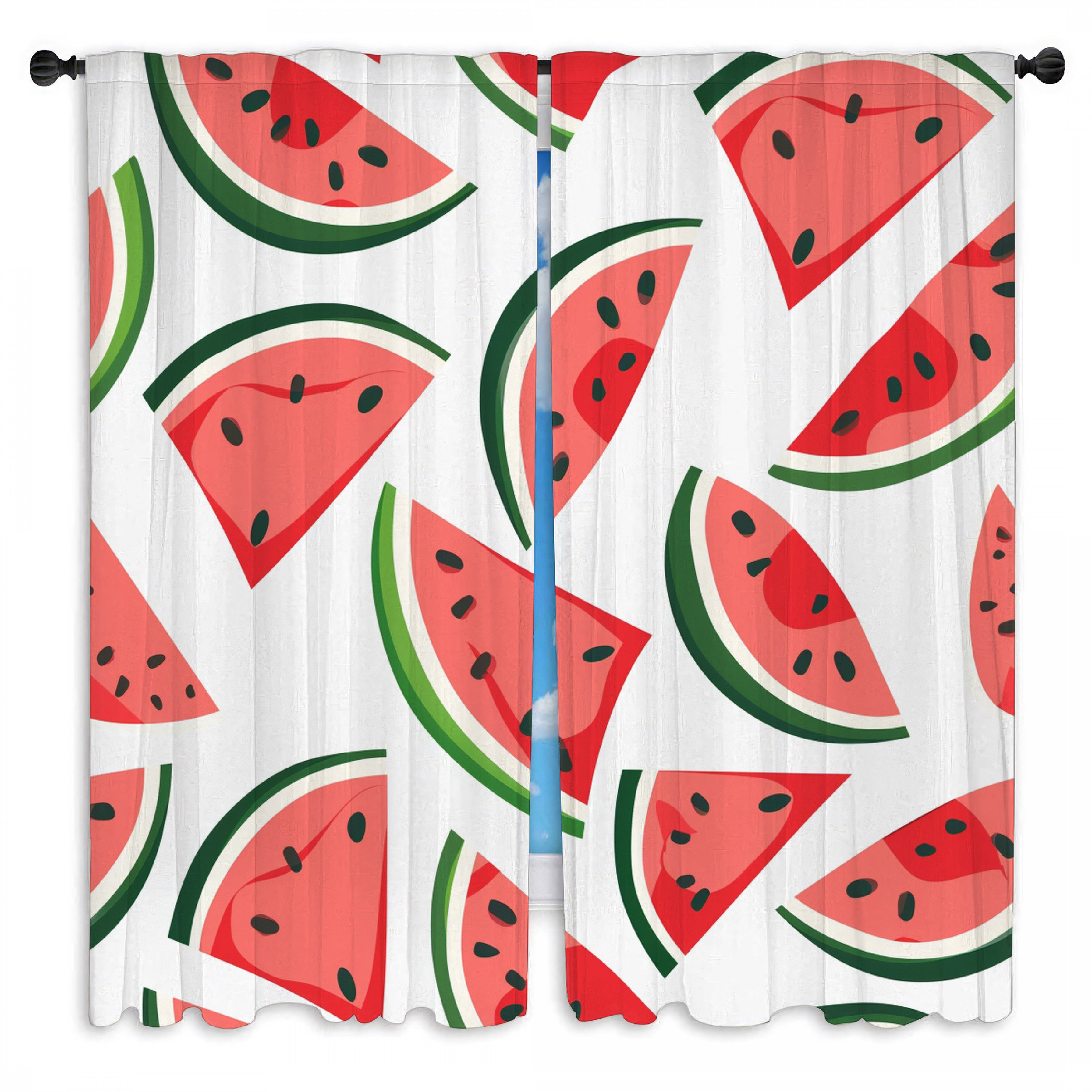 East Urban Home Watermelon Window Curtains Fruit Pop Art Drapes - 2 ...