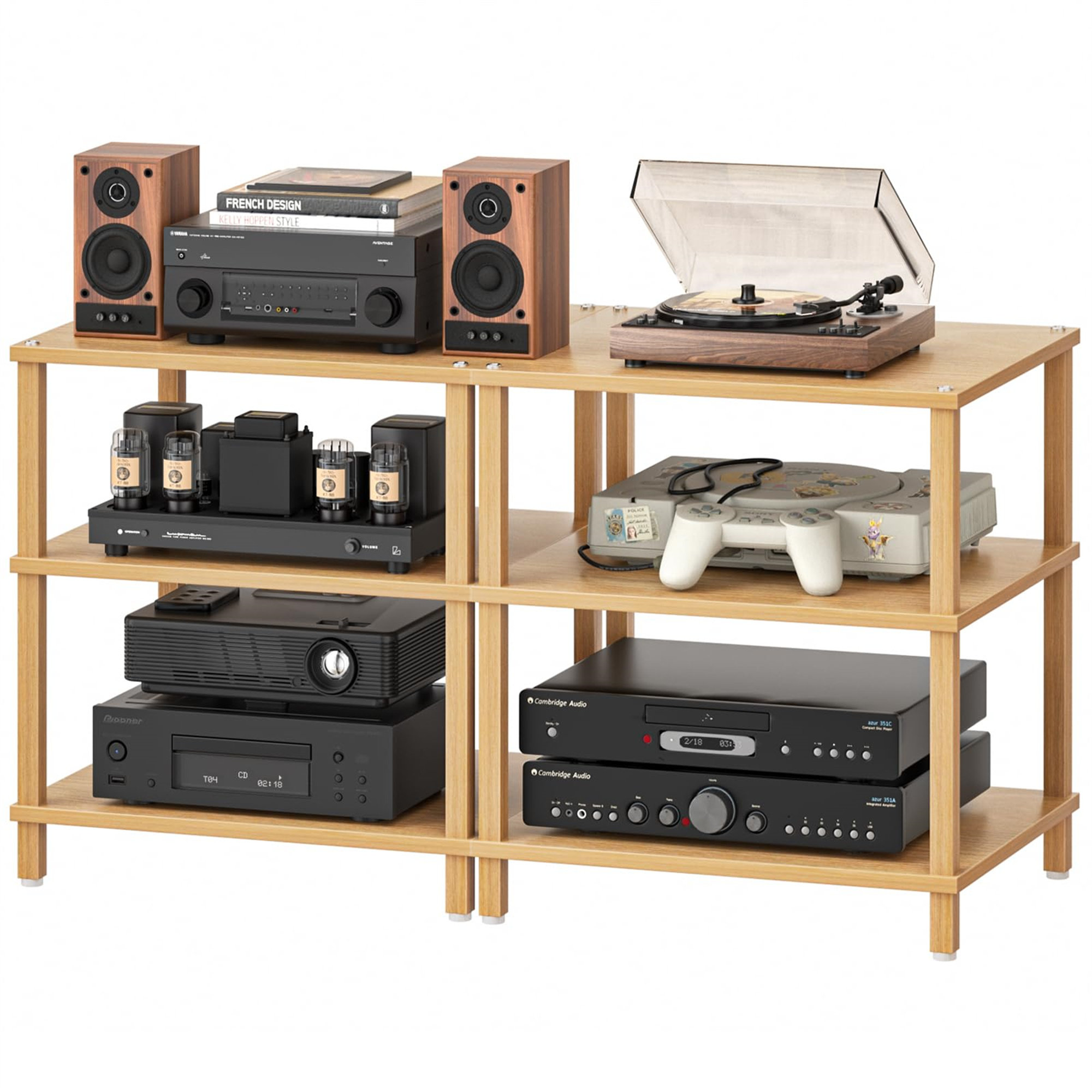 Latitude Run® 3-Tier AV Media Player Stand Set Of 2 | Wayfair