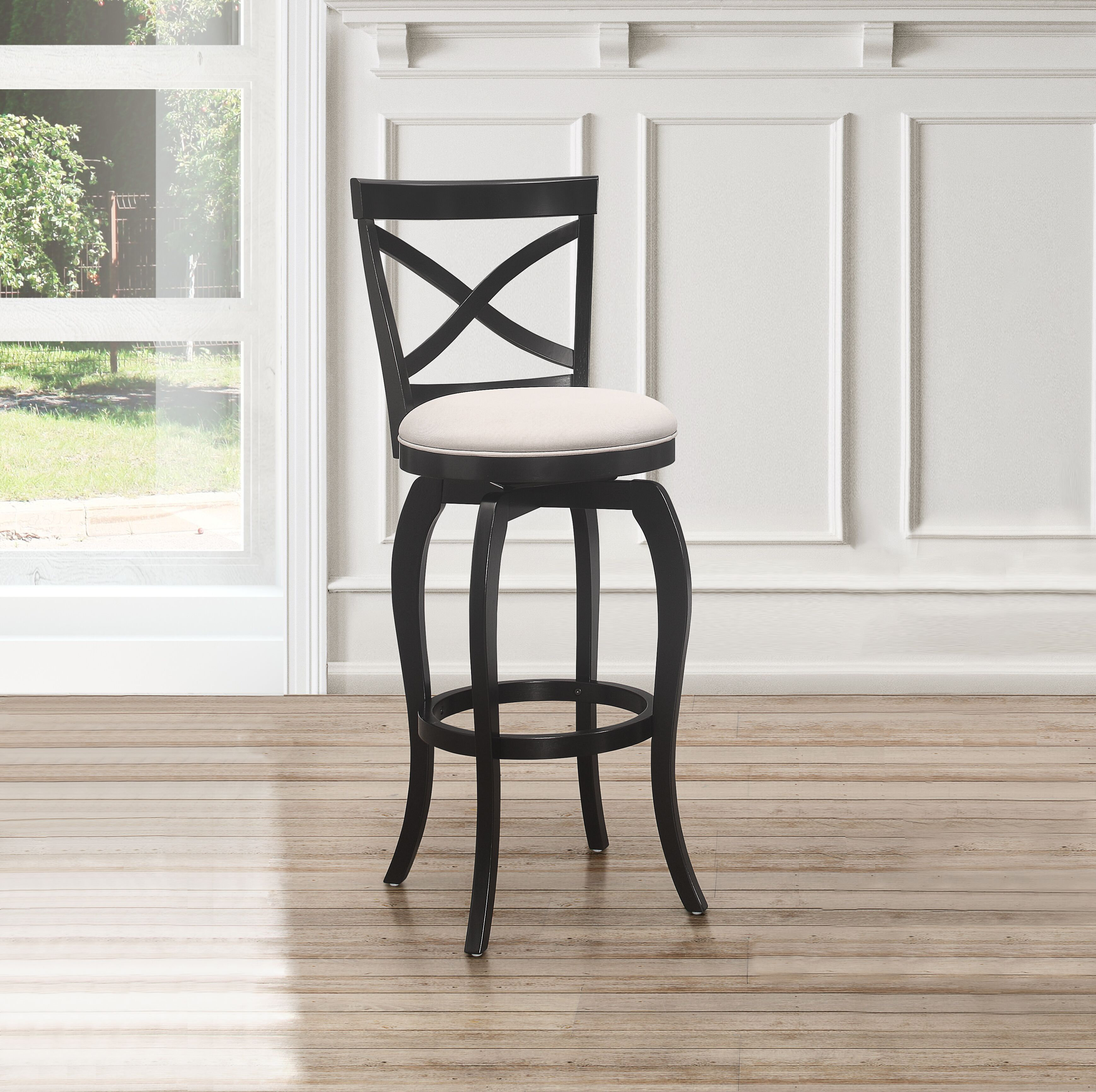 Three Posts™ Brumback Wood Swivel Upholstered Stool & Reviews | Wayfair