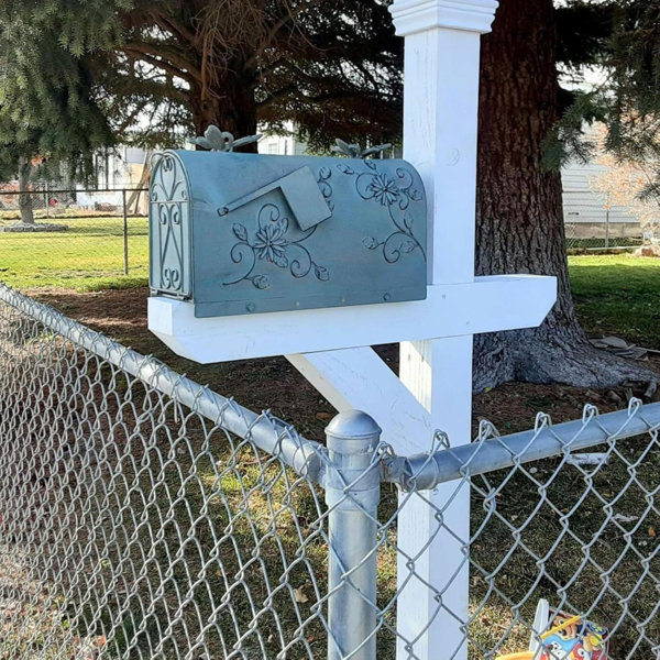 Textiles Hub Heavy Duty Galvanized Steel Mailbox Post Rural Mail Box ...