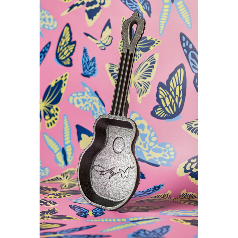 Lodge Cast Iron Guitar Skillet with Dolly Logo | Wayfair