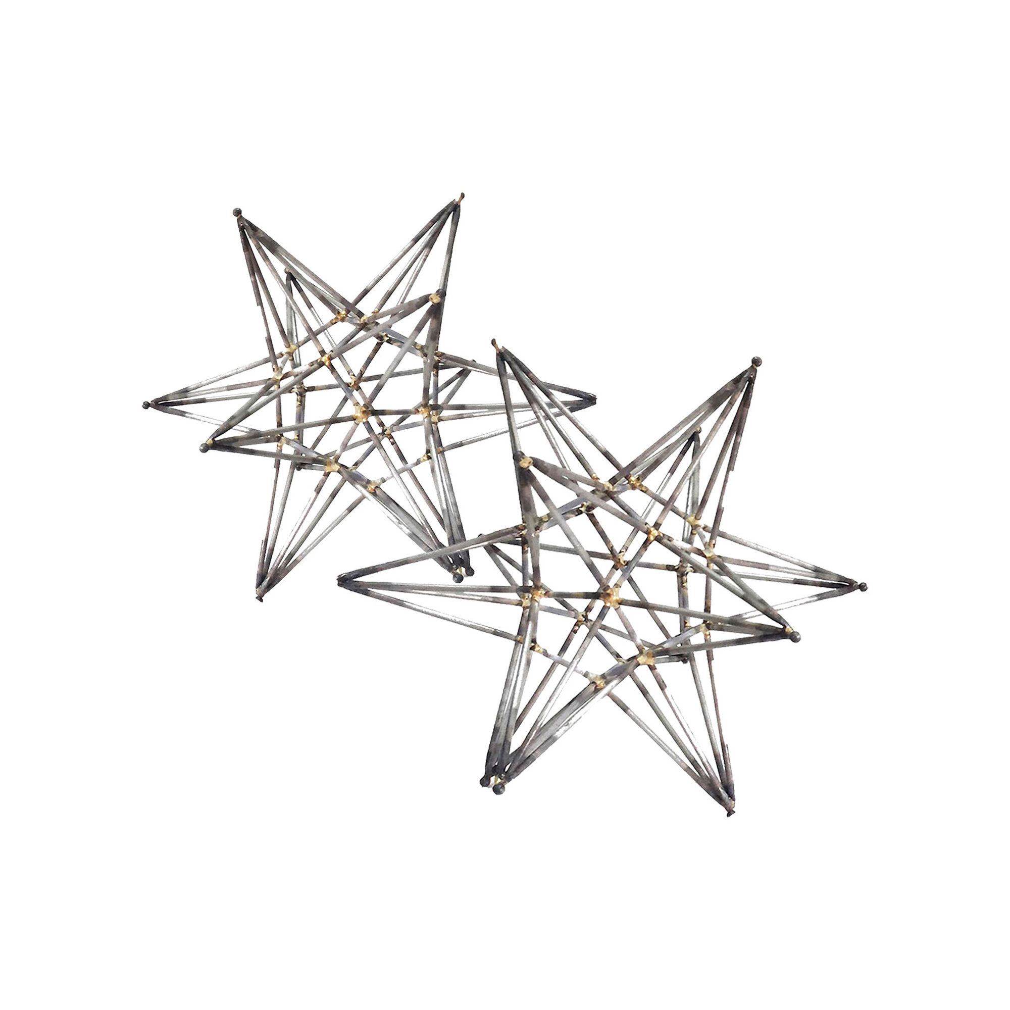 17 Stories Omak Star Accent Set of 2 8" x 8" x 8" Gray | Wayfair