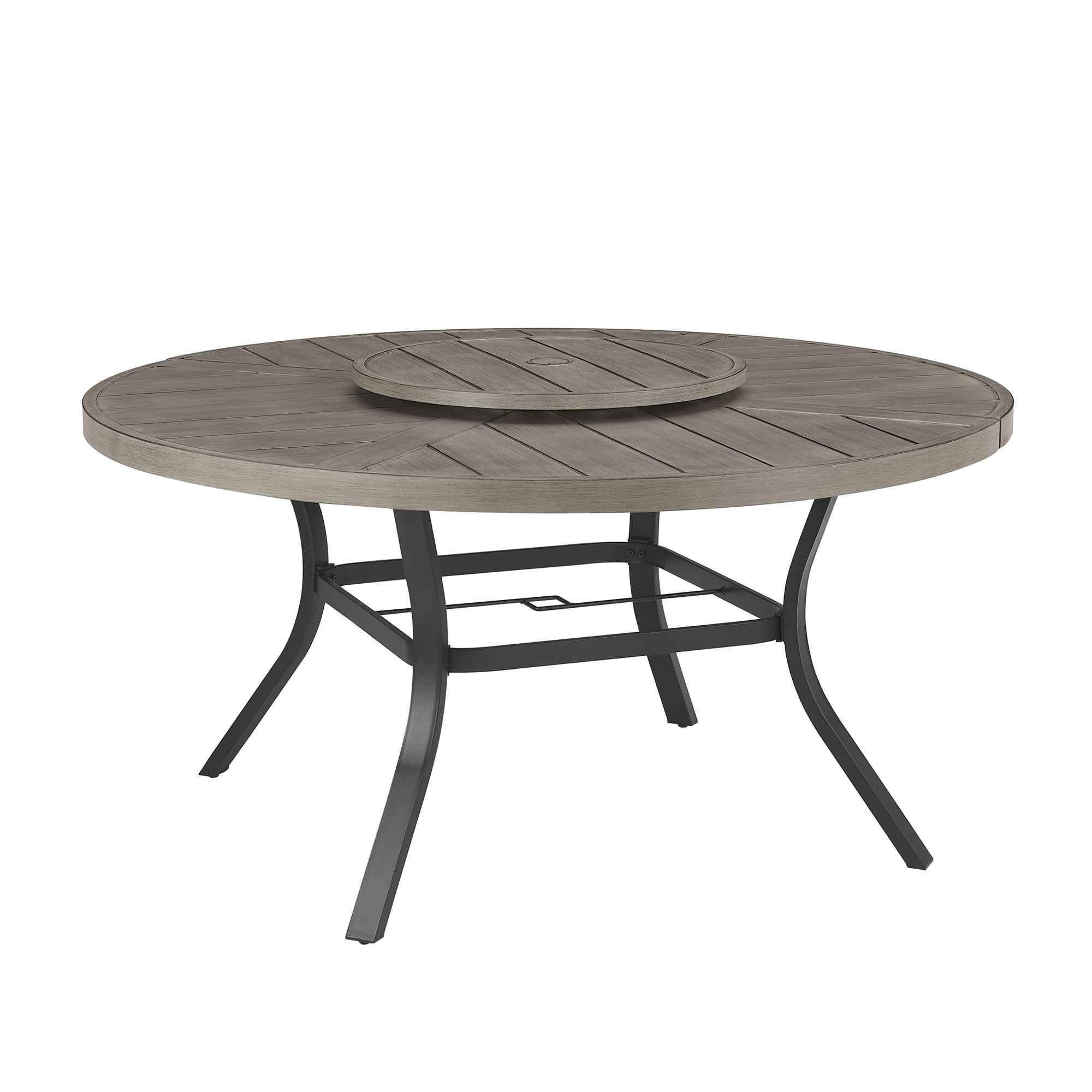 Red Barrel Studio® Patio Aluminum Round 59.5" Dining Table With ...