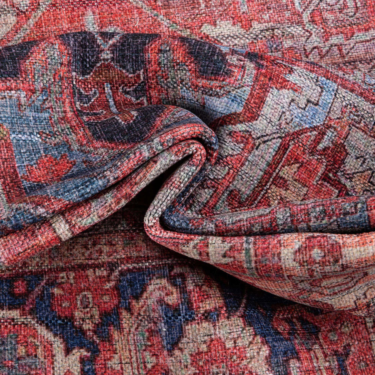 Langley Street® Haigh Oriental Rust Red/Blue Area Rug & Reviews | Wayfair