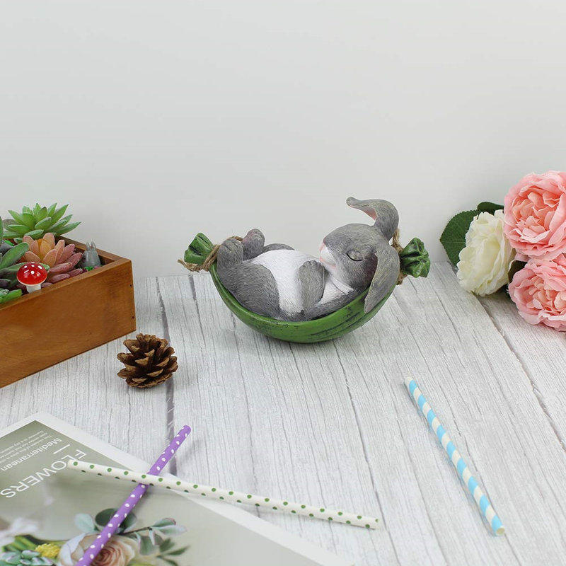 Arlmont & Co. Resin Swing Rabbit Garden Statue | Wayfair