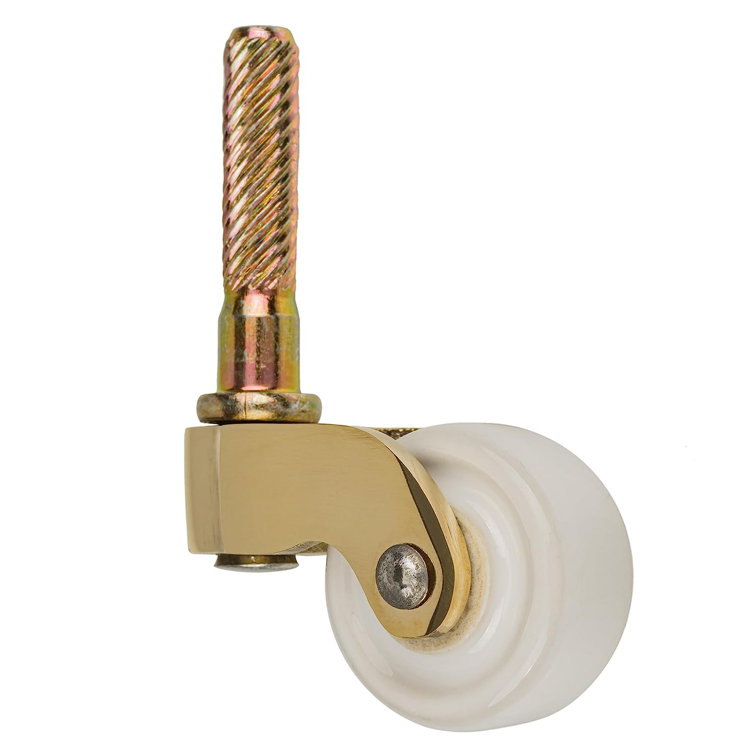 UNIQANTIQ HARDWARE SUPPLY Solid Brass Furniture Caster with Porcelain ...