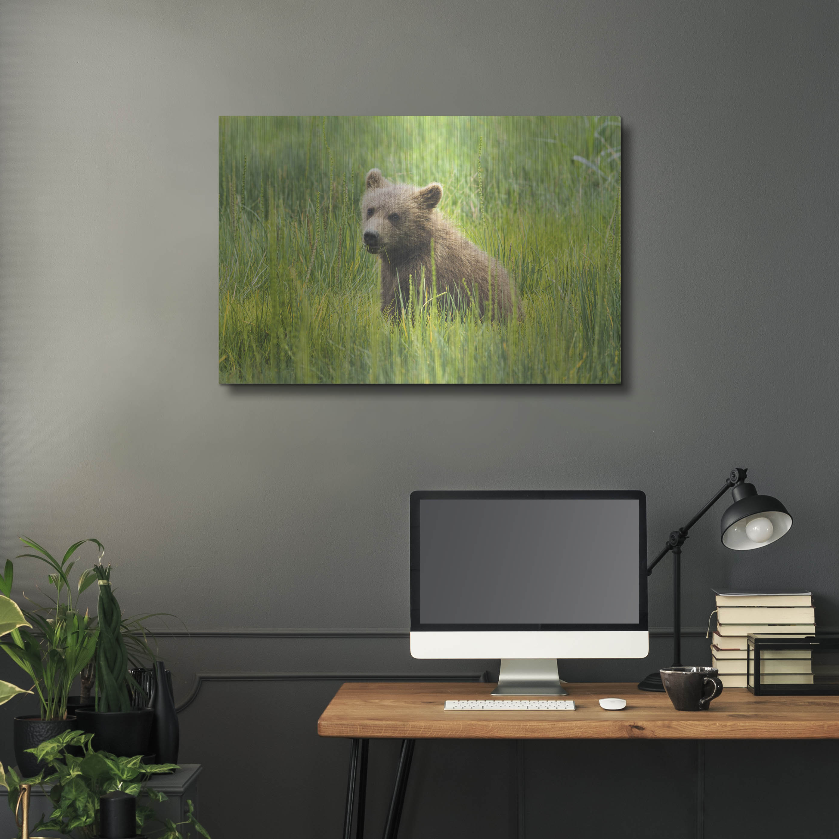 Millwood Pines 'Grizzly Bear Cub' by Brandon Wong Metal Wall Art | Wayfair