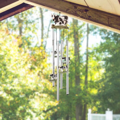 Arlmont & Co. Remiel 23" Long Round Top Cow Wind Chime Unique Gifts ...