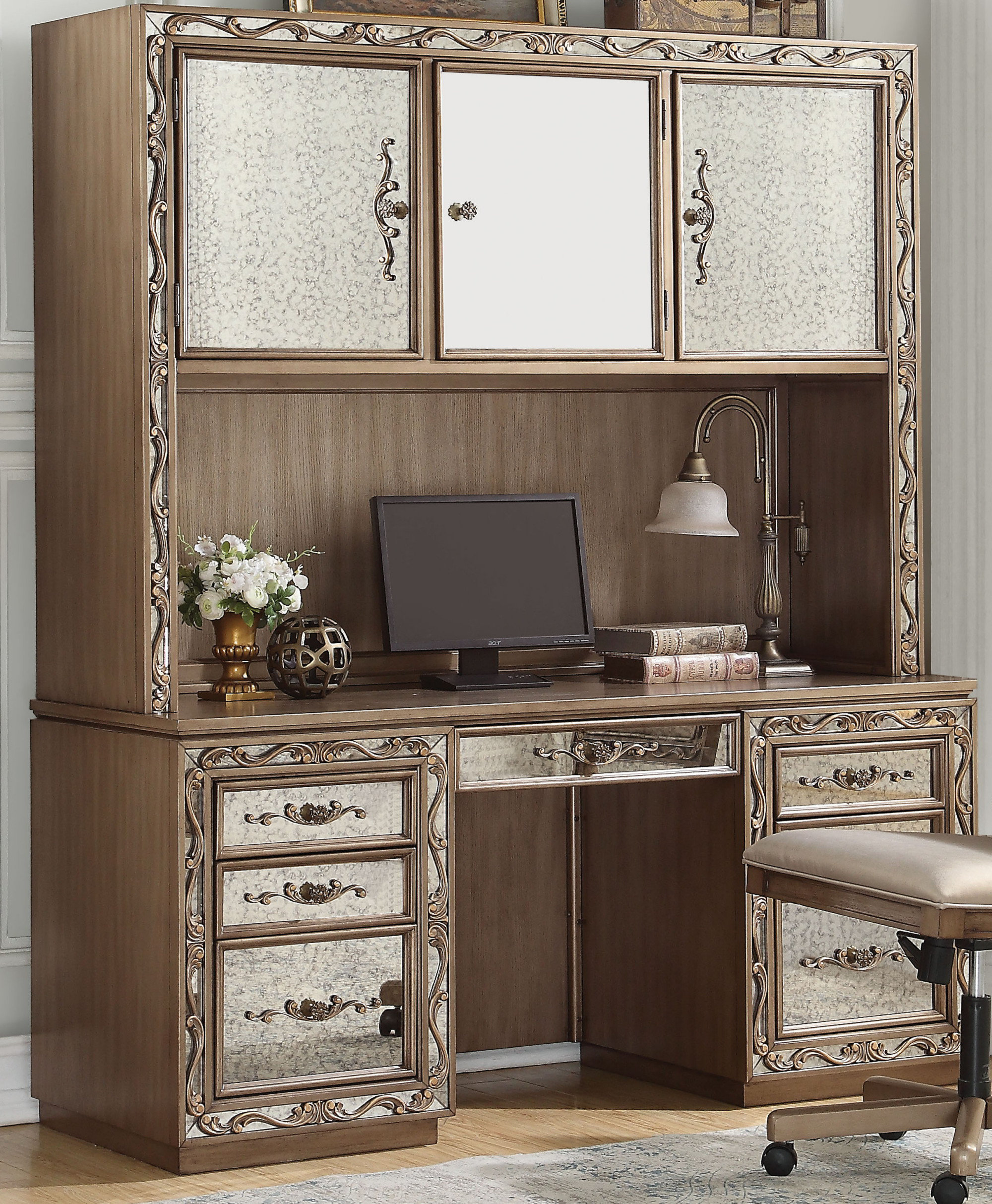 Andrew Home Studio Luca Computer Desk with Hutch - Wayfair Canada