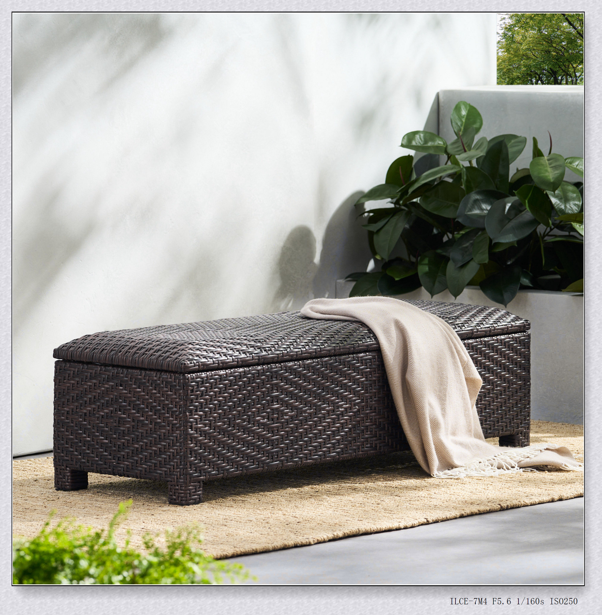 Latitude Run® SANTIAGO PE WICKER STORAGE BENCH Versatility, modern application, comfort and ...