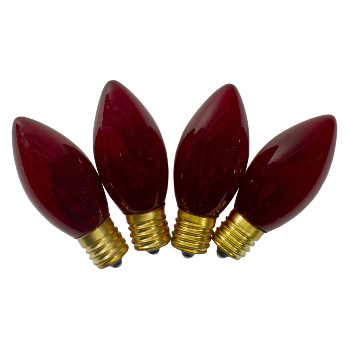 Northlight Pack of 4 Red C9 Transparent Christmas Replacement Bulbs ...