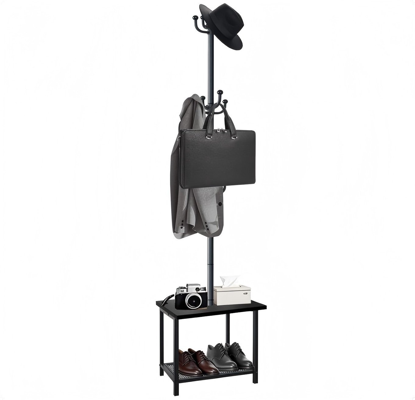 17 Stories Coat Rack, Hall Tree With Bench And Shoe Storage,Coat Racks ...