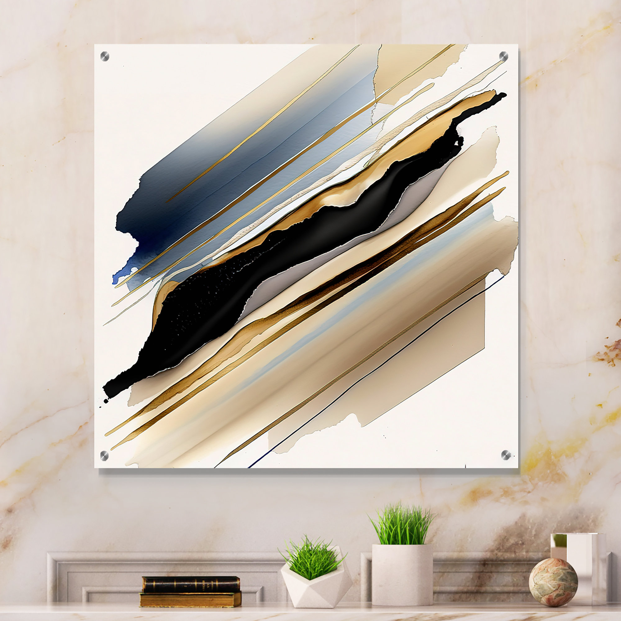 Wrought Studio™ Black And Gold Cubic Expression X - Abstract Cubism ...