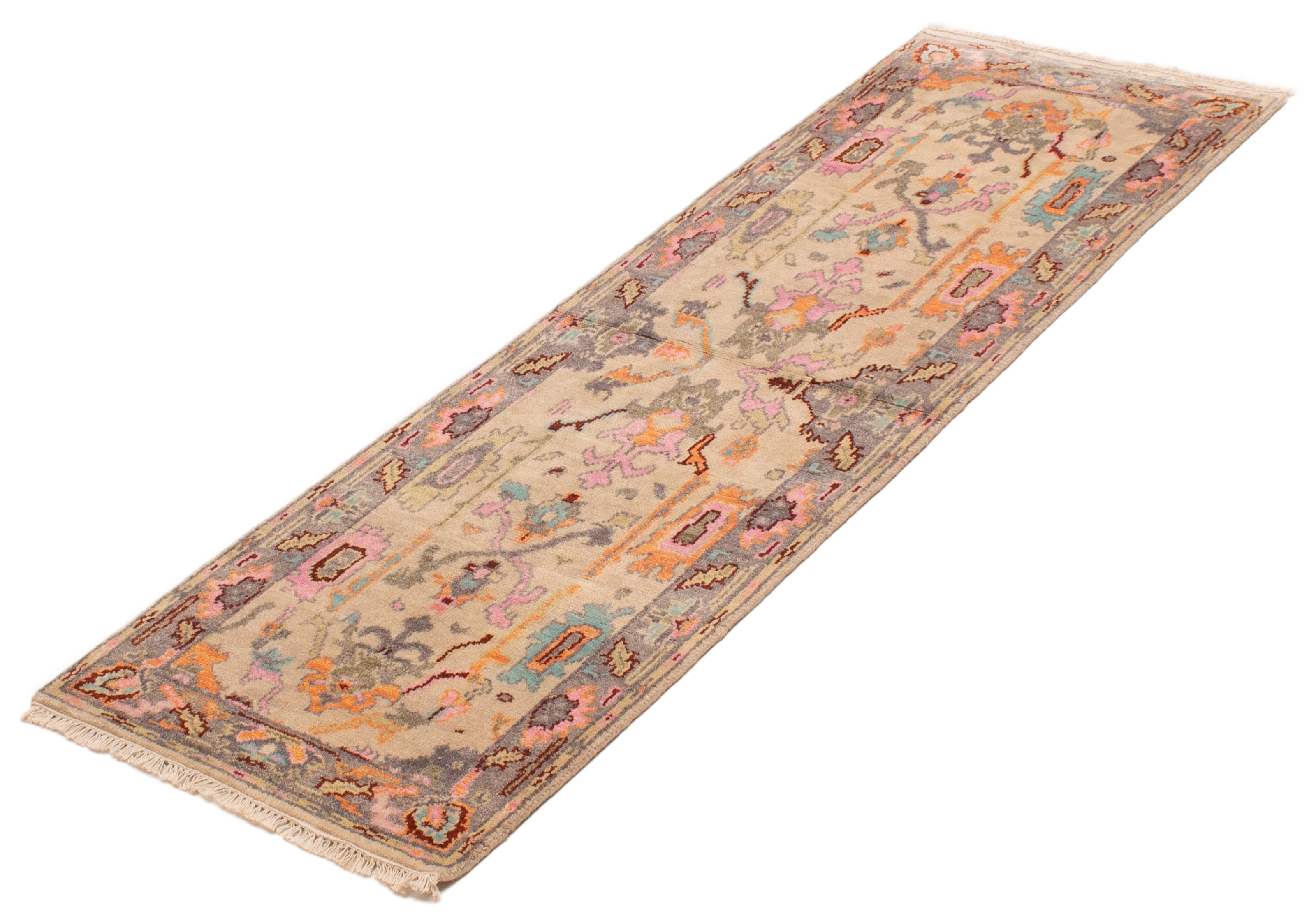 Wildon Home® Modern Oushak Light Khaki Rug 2'7" x 7'9" | Wayfair