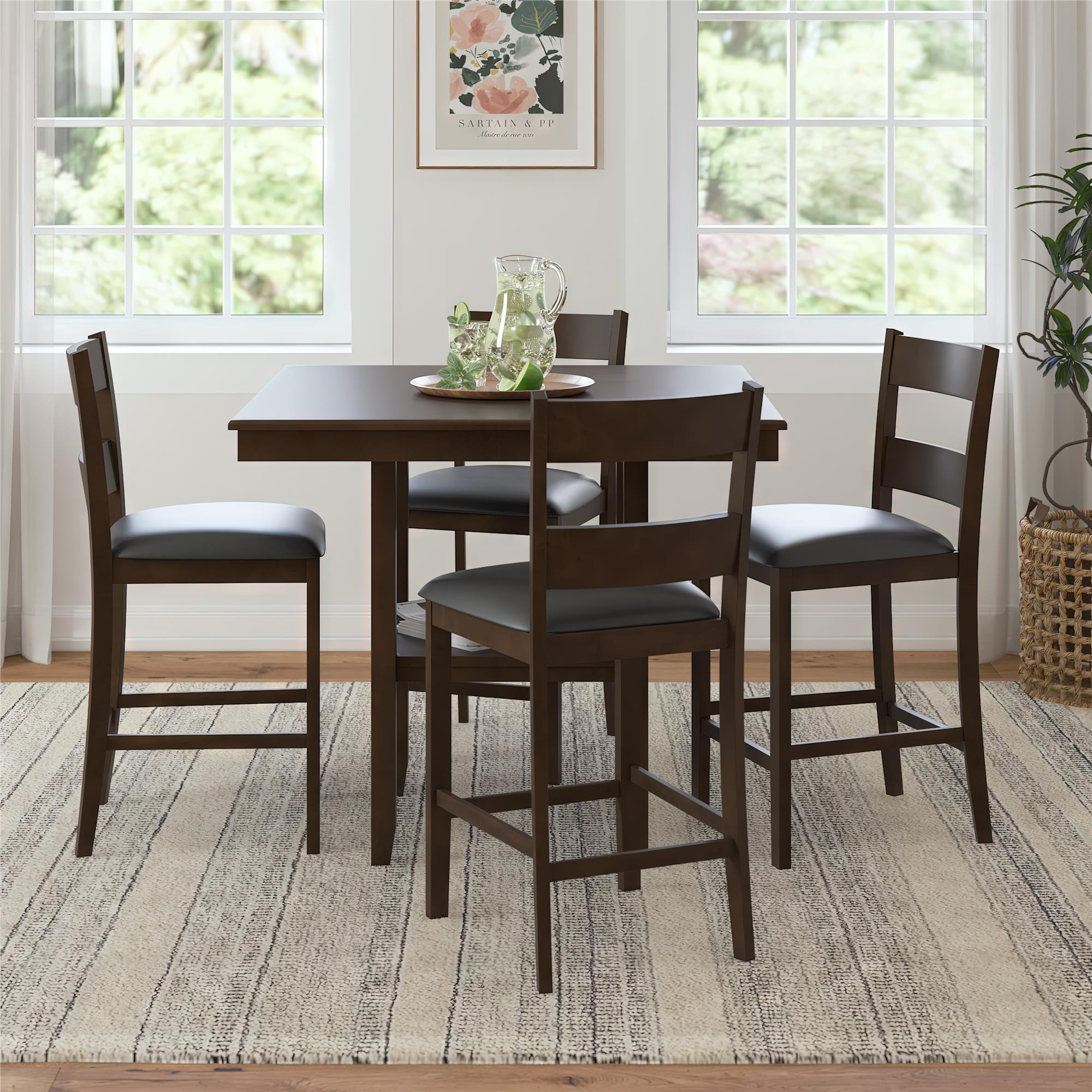 Lark Manor™ Dashanta 5-Piece Counter Height Dining Table and Chairs Set ...