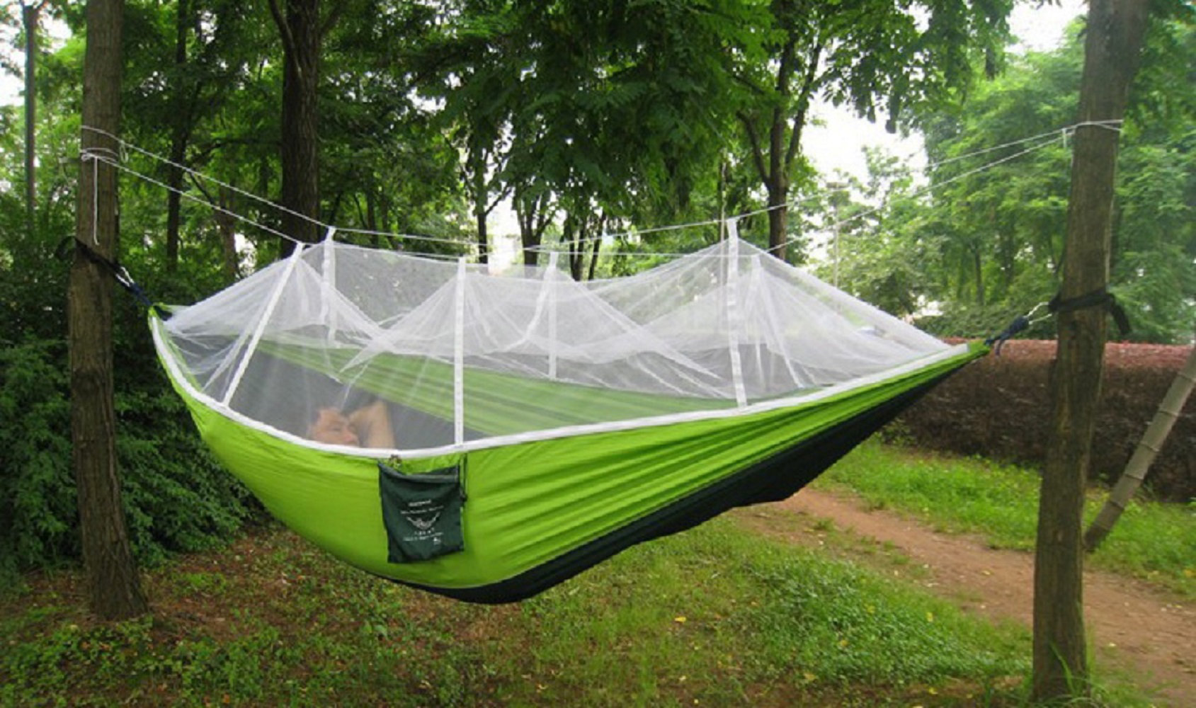 Arlmont & Co. Portable Hammock Jungle Camping with Mosquito Net Outdoor ...