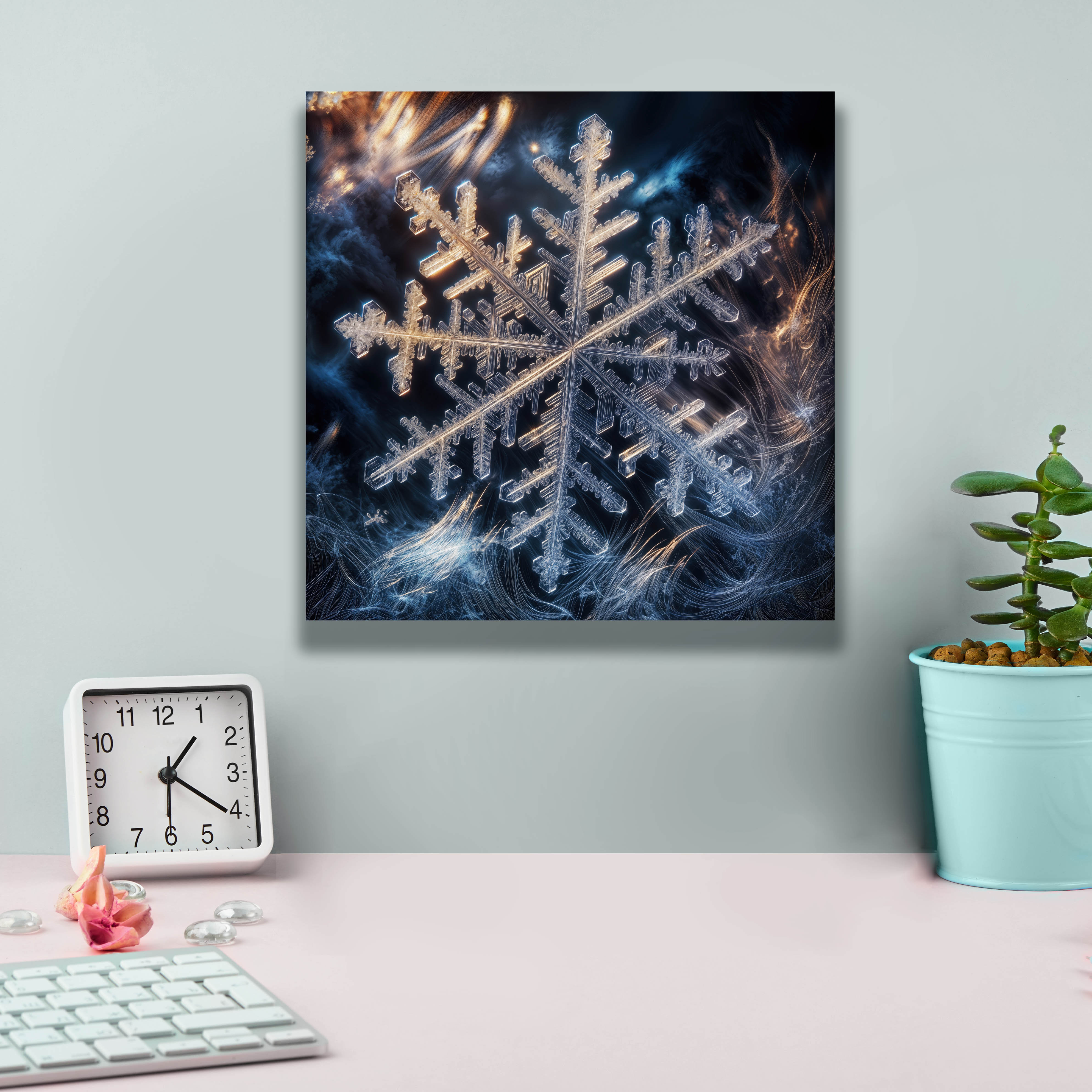 The Holiday Aisle® 'Snowflake 1' by Rey Klimt Canvas Wall Art | Wayfair