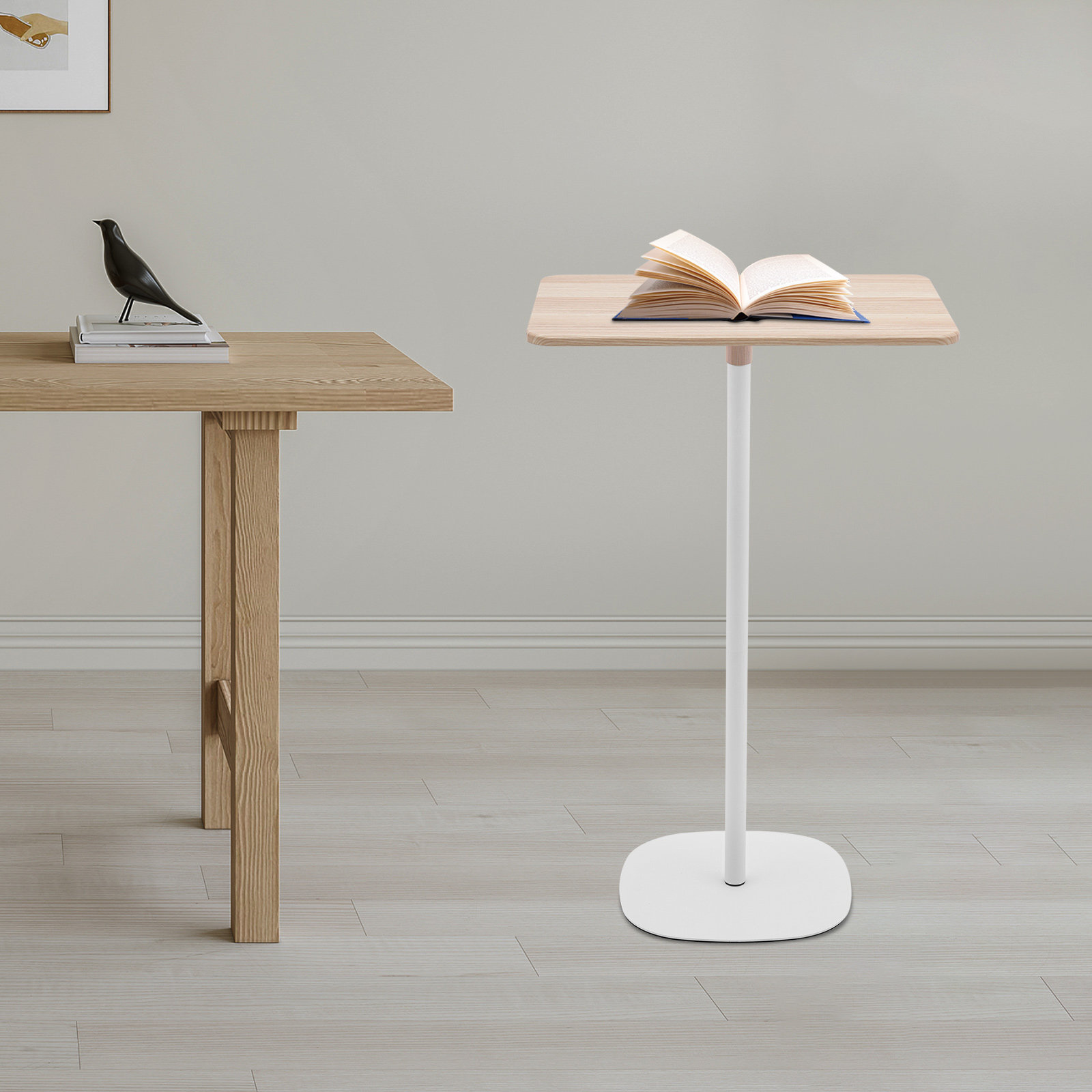 George Oliver Standing Mobile Desk Adjustable Side Table Laptop Stand ...