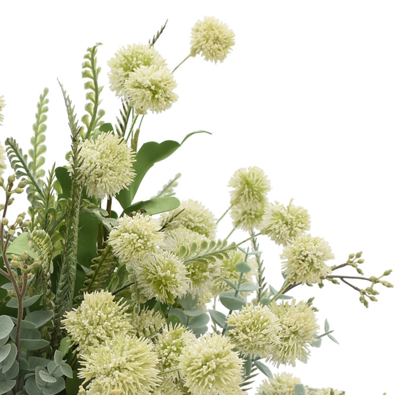 Beachcrest Home™ Eucalyptus and Pom Poms in Shell Vase & Reviews | Wayfair