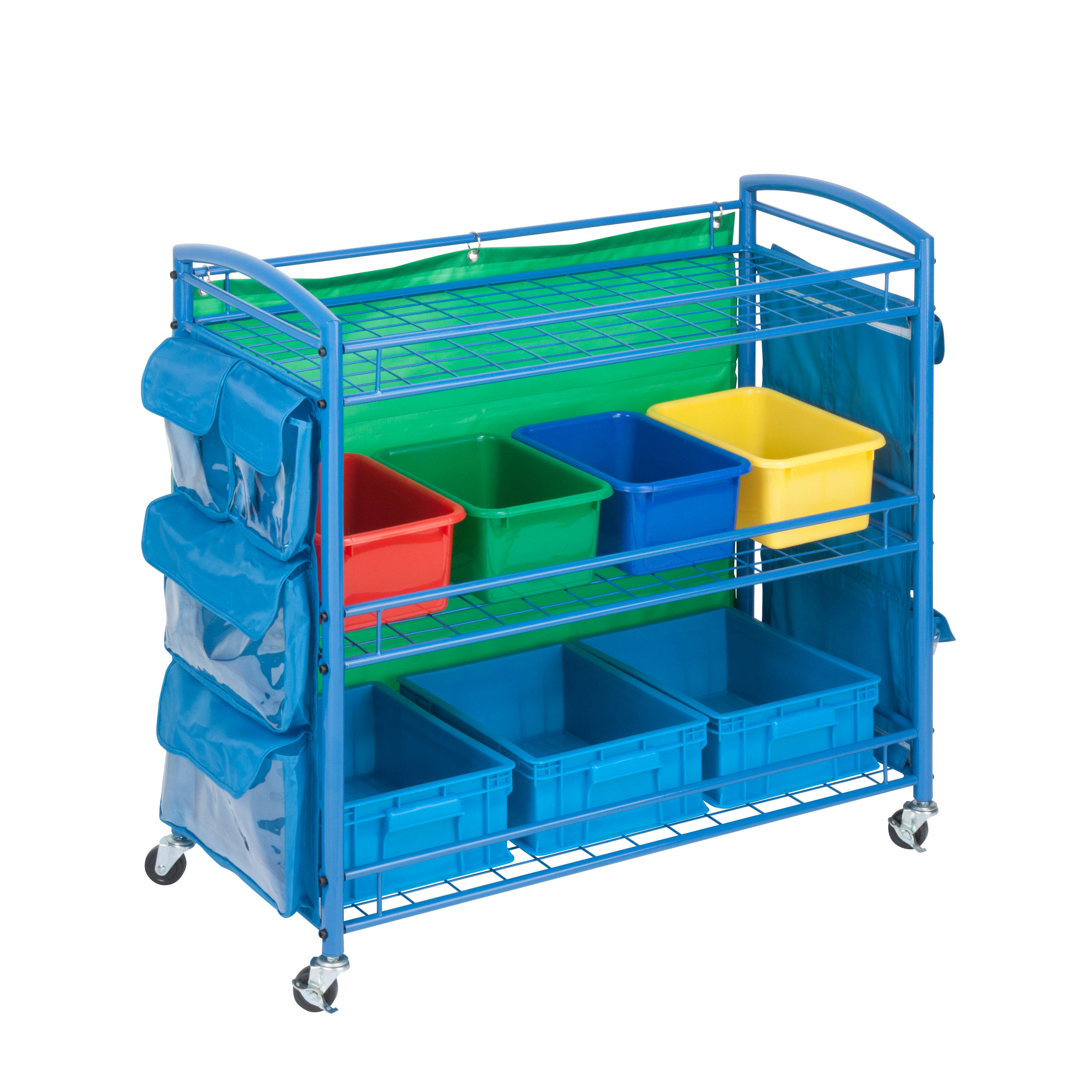 Zoomie Kids Harriotte All Purpose Portable 3 Compartment Teaching Cart ...