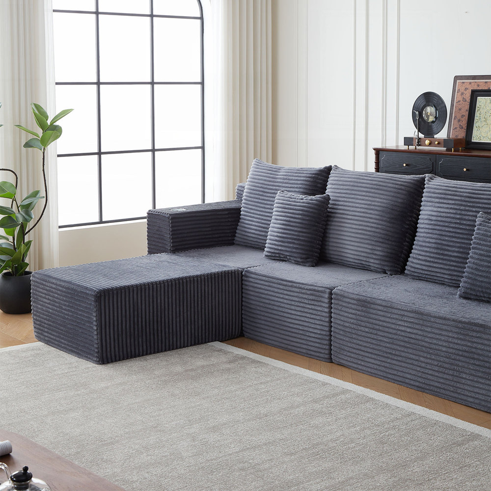Latitude Run® Ultimate Cloud Couch Comfort Sectional with Plush ...
