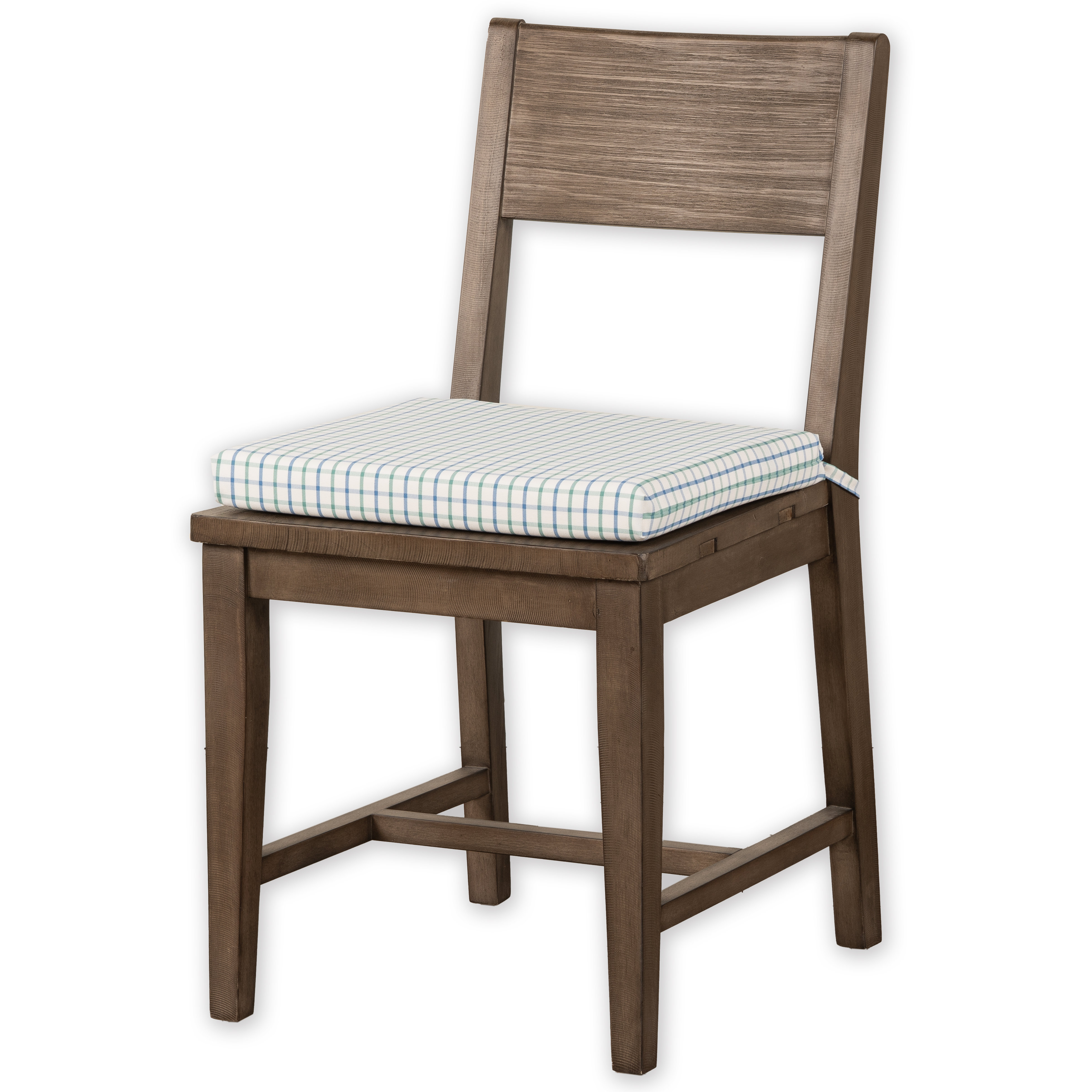 Gracie Oaks Nash Opal 2" Plaid Dining Chair Seat Pad with Ties ...