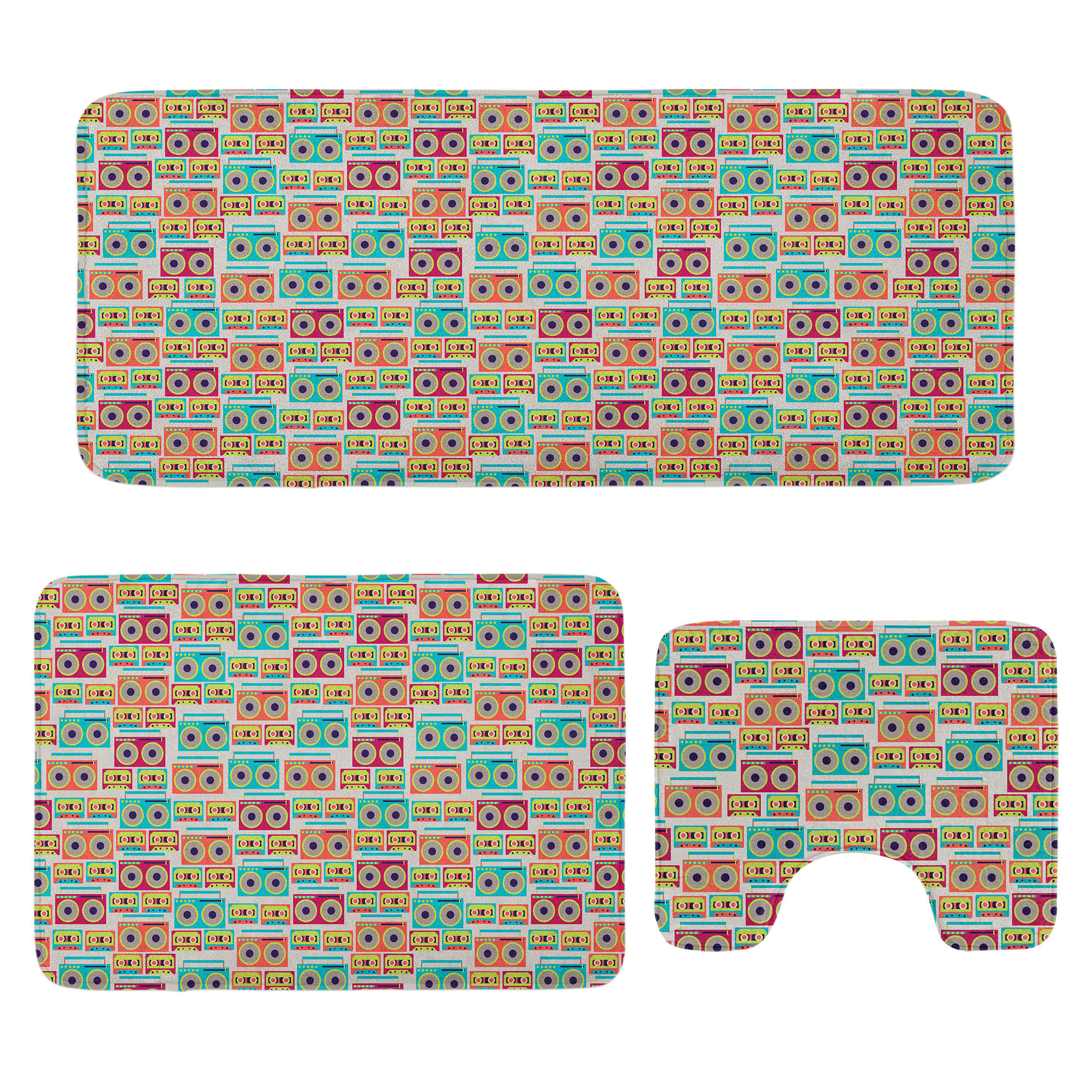 East Urban Home Hipster Bathroom Rug Set 3 Pieces U-Shape & Rectangle ...