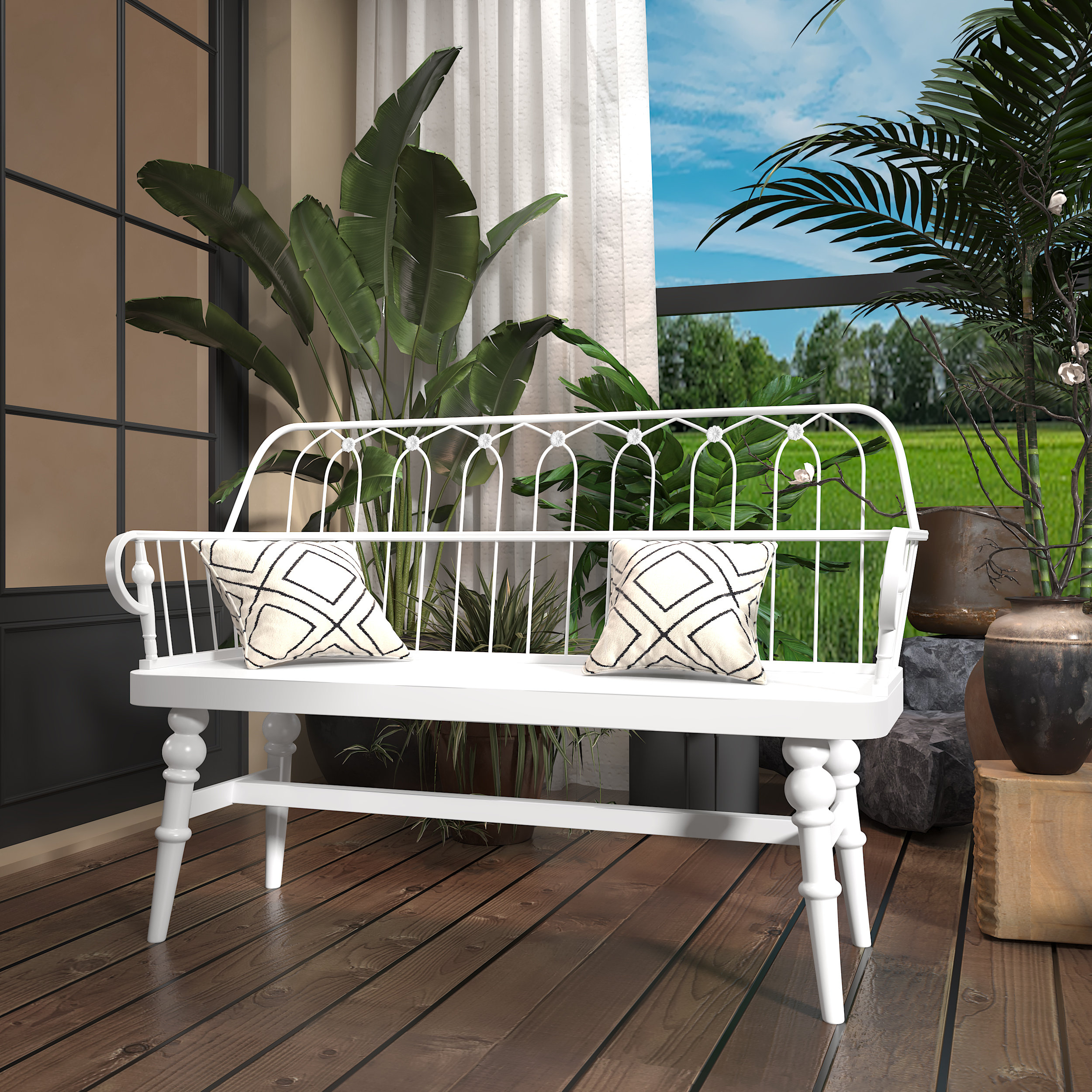 Charlton Home® Donlad Spindle Back Dining Bench | Wayfair