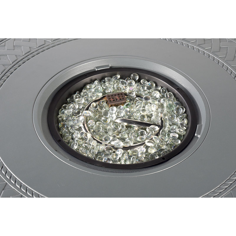 Lark Manor Delrick Round 34 In. X 34 In. Aluminum Propane Fire Pit ...