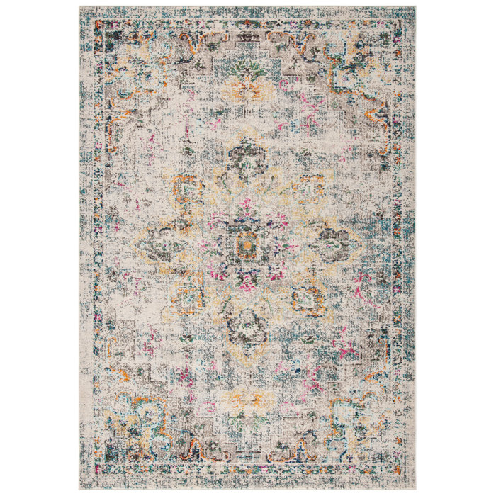 Langley Street Felty Performance Gray / Gold Rug & Reviews | Wayfair