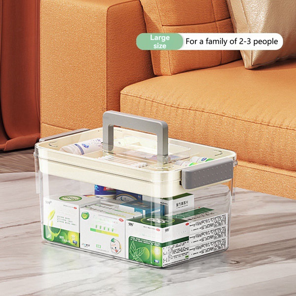 Rebrilliant Multi-Compartment Medicine Storage Box Family First Aid Box ...
