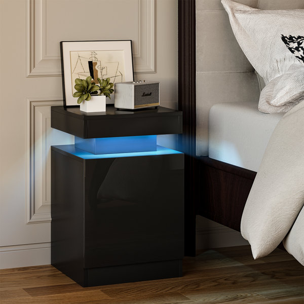 Wrought Studio™ Nightstands with LED Light (Set of 2), Modern Side ...