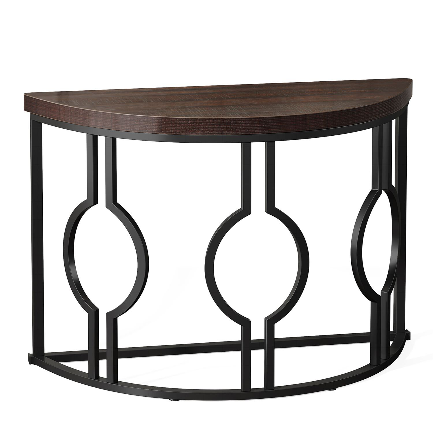Latitude Run® Half Moon Console Table for Entryway, 43 Inch Industrial ...