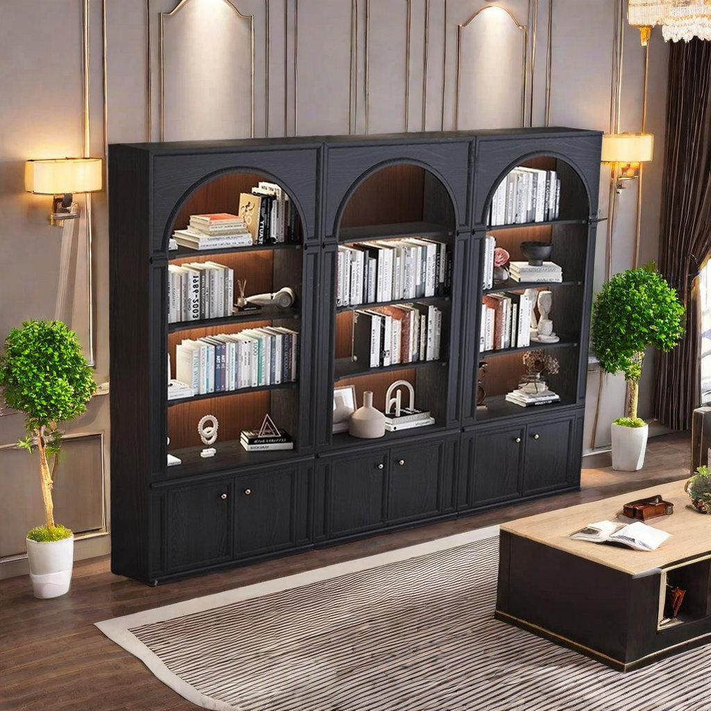 Parttlion Light luxury solid wood retro arch bookcase | Wayfair
